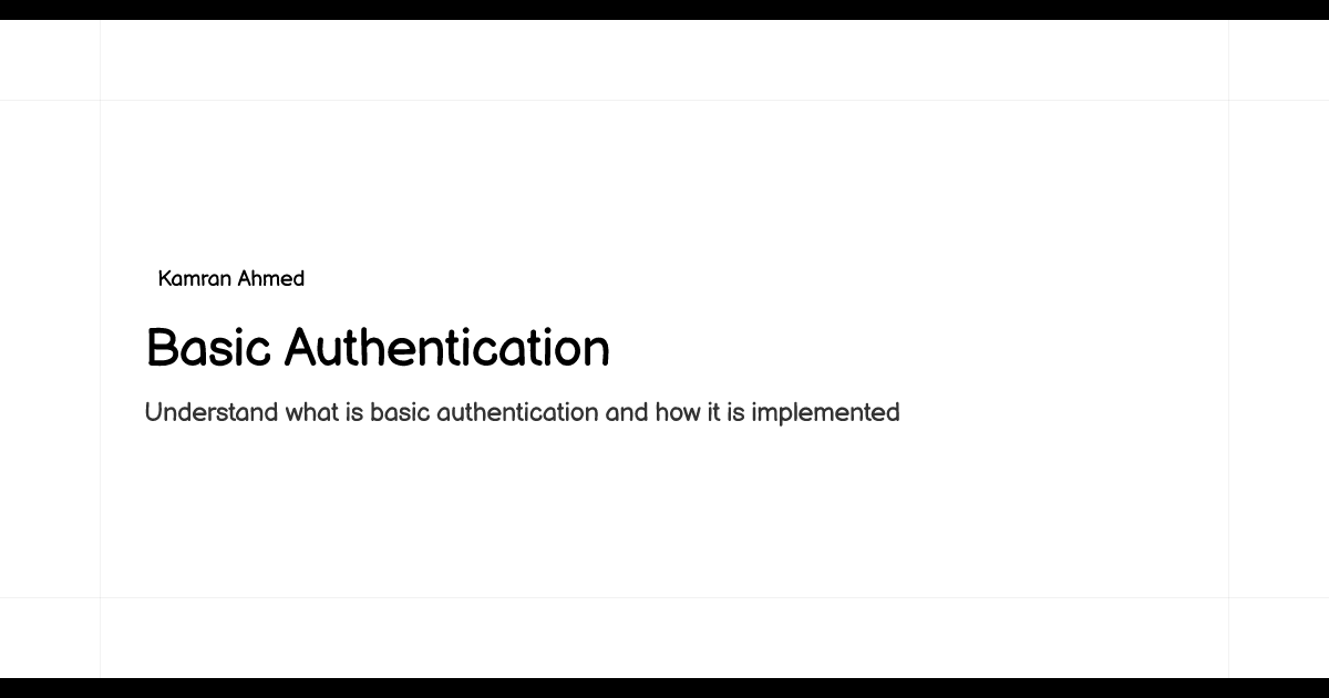 Basic Authentication - roadmap.sh