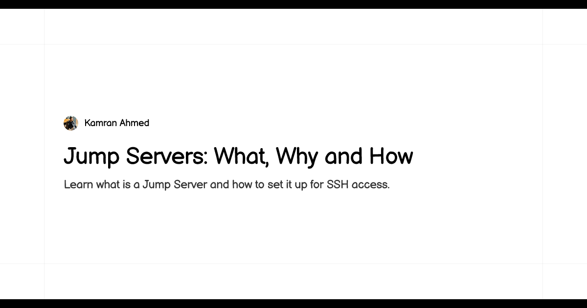 Jump Servers What Why And How Roadmap Sh